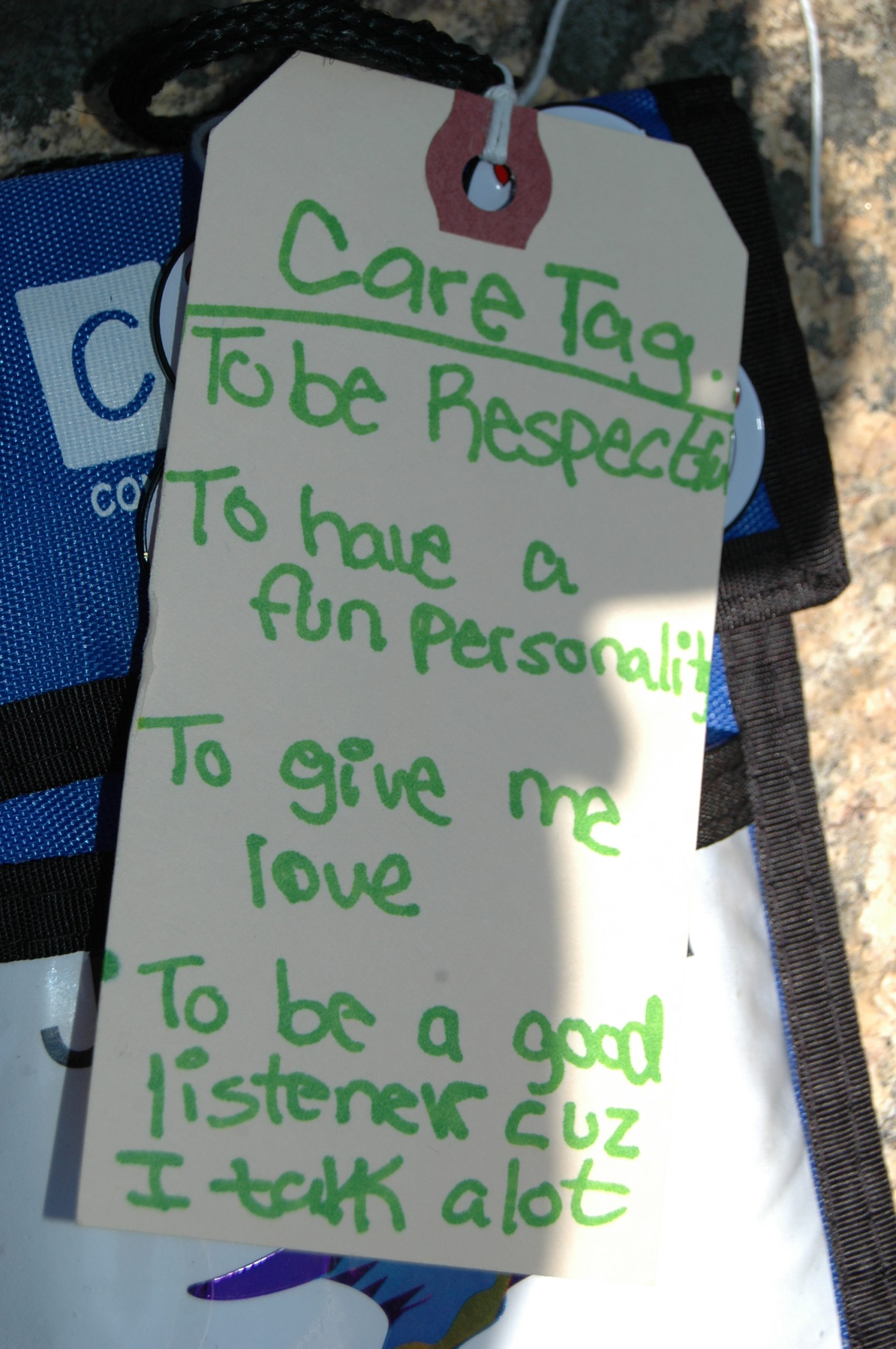 How to make a "Care Tag" at home - Comfort Zone Camp